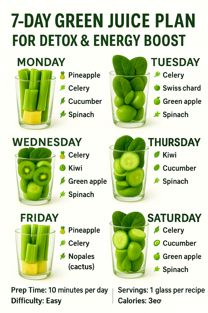 7-Day Green Juice Plan for Detox & Energy Boost – Sweet Recipes